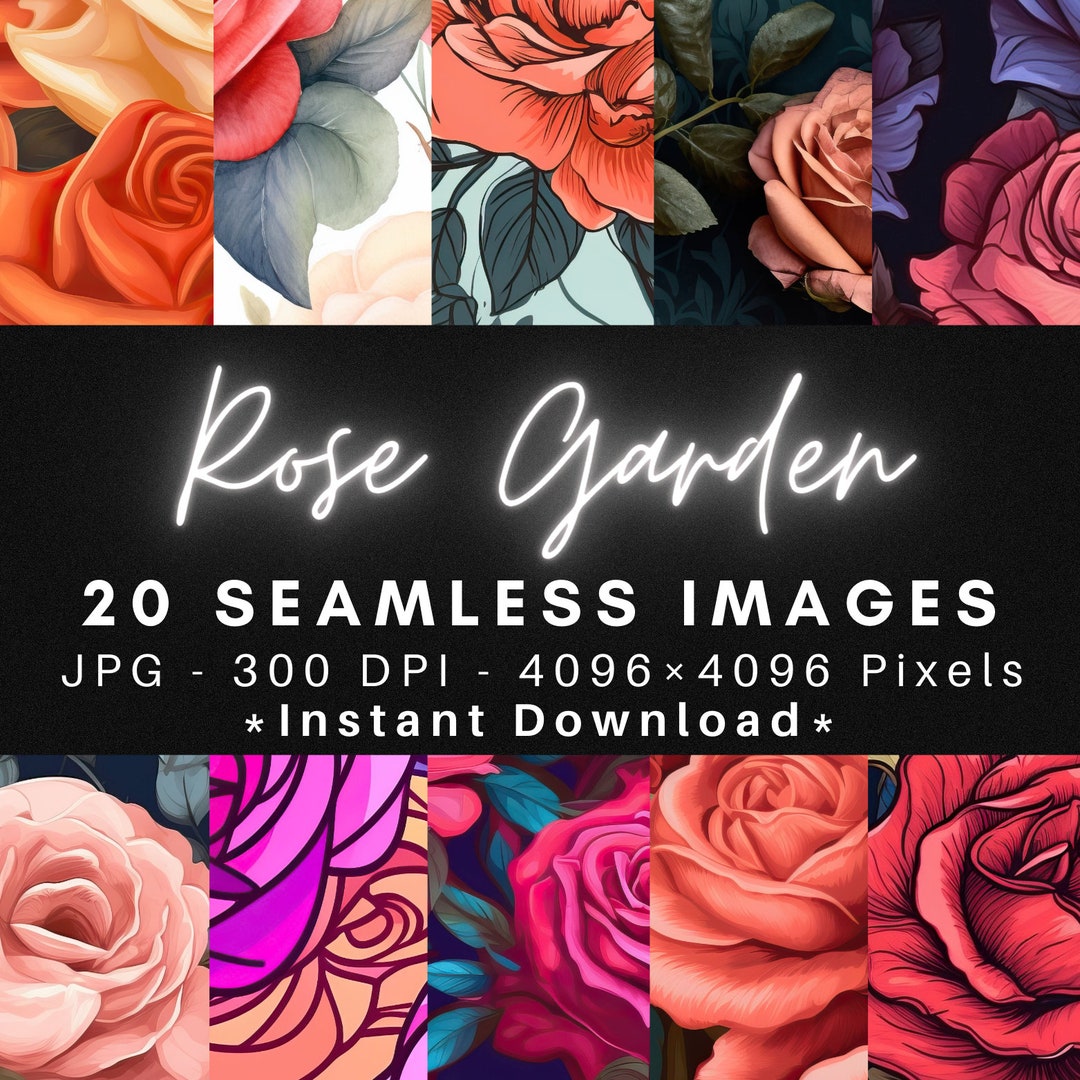 Rose Garden - 20 Seamless Texture Patterns Digital Paper - Etsy