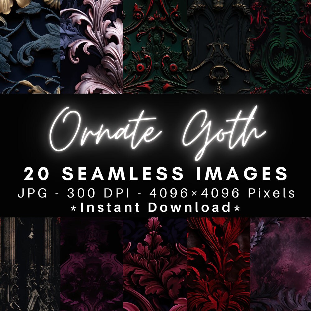 Ornate Goth 20 Seamless Texture Patterns Digital Paper - Etsy
