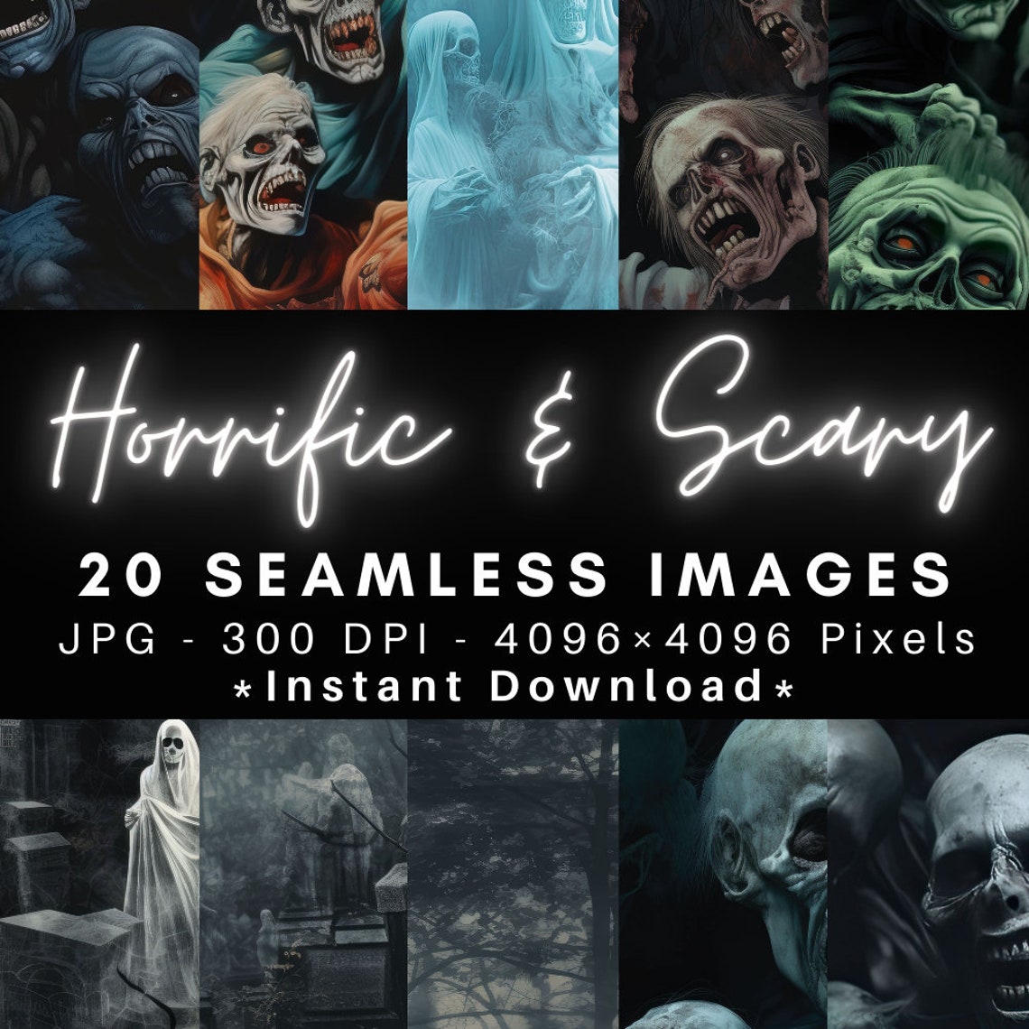 Horrific & Scary 20 Seamless Texture Patterns Digital Paper - Etsy