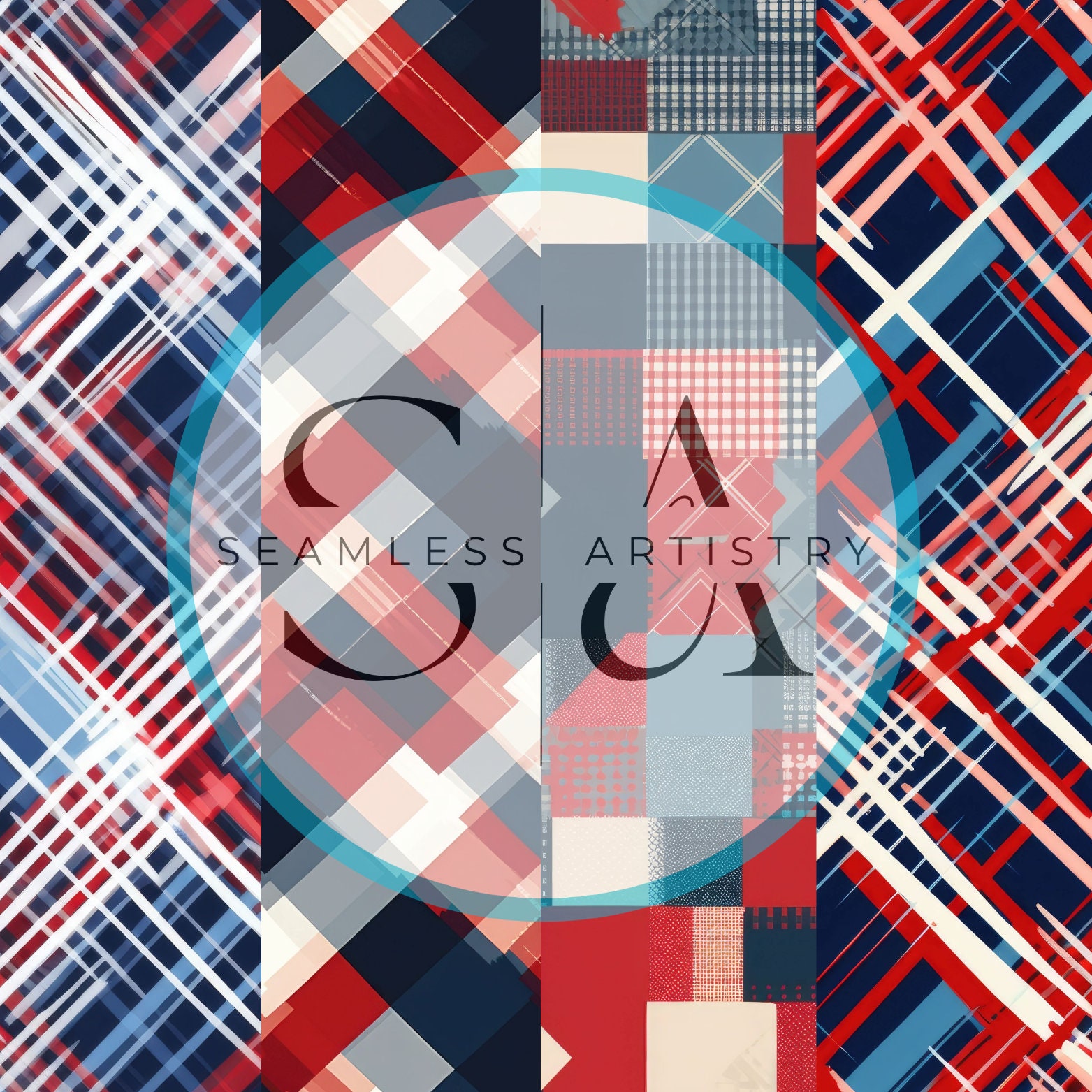 Red, White & Blue - 20 Seamless Patterns Textures Digital Paper - Etsy