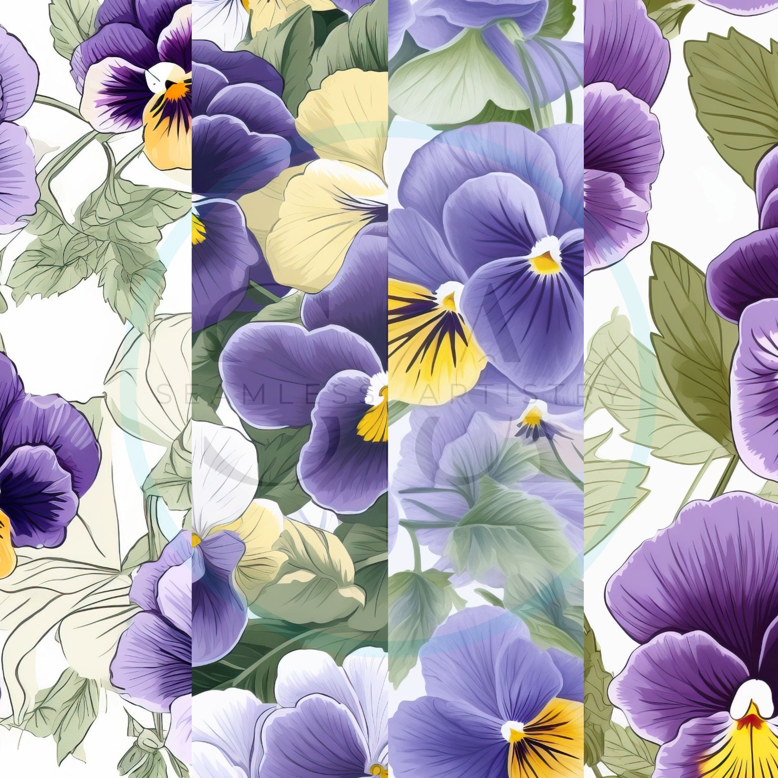 Pansy Garden - 20 Seamless Texture Patterns Digital Paper - Etsy