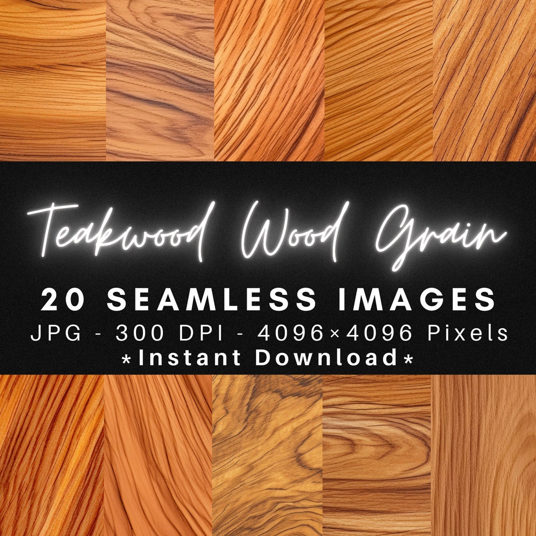 Teakwood Wood Grain - 20 Seamless Patterns Textures Digital Paper - Etsy