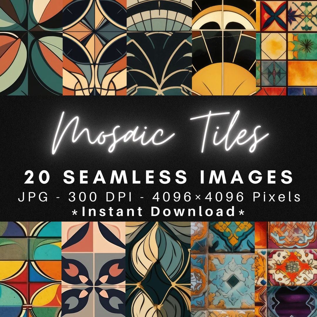 Mosaic Tiles - 20 Seamless Texture Patterns Digital Paper - Etsy