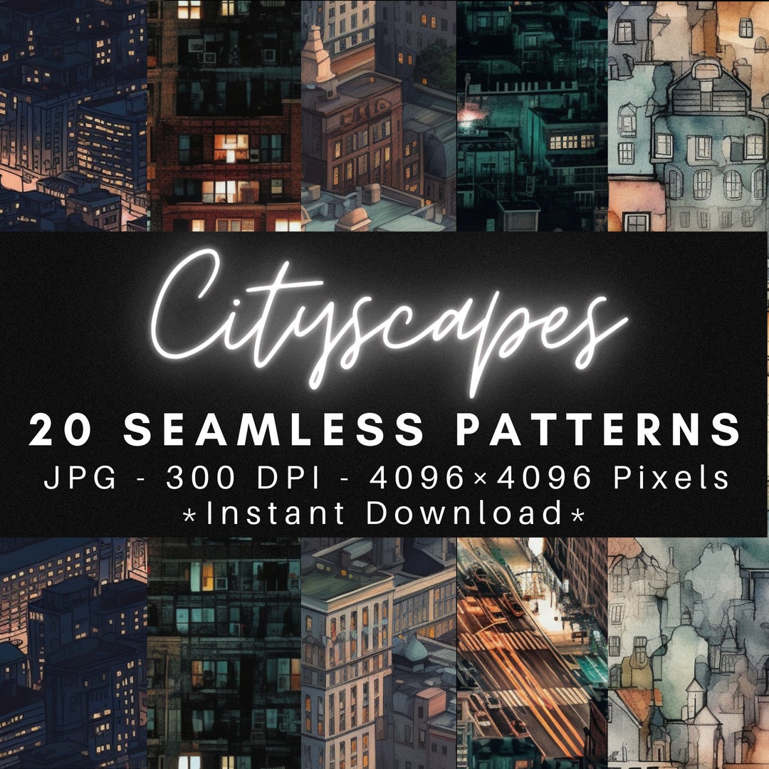 Cityscapes - 20 Seamless Patterns Textures Digital Paper - Etsy