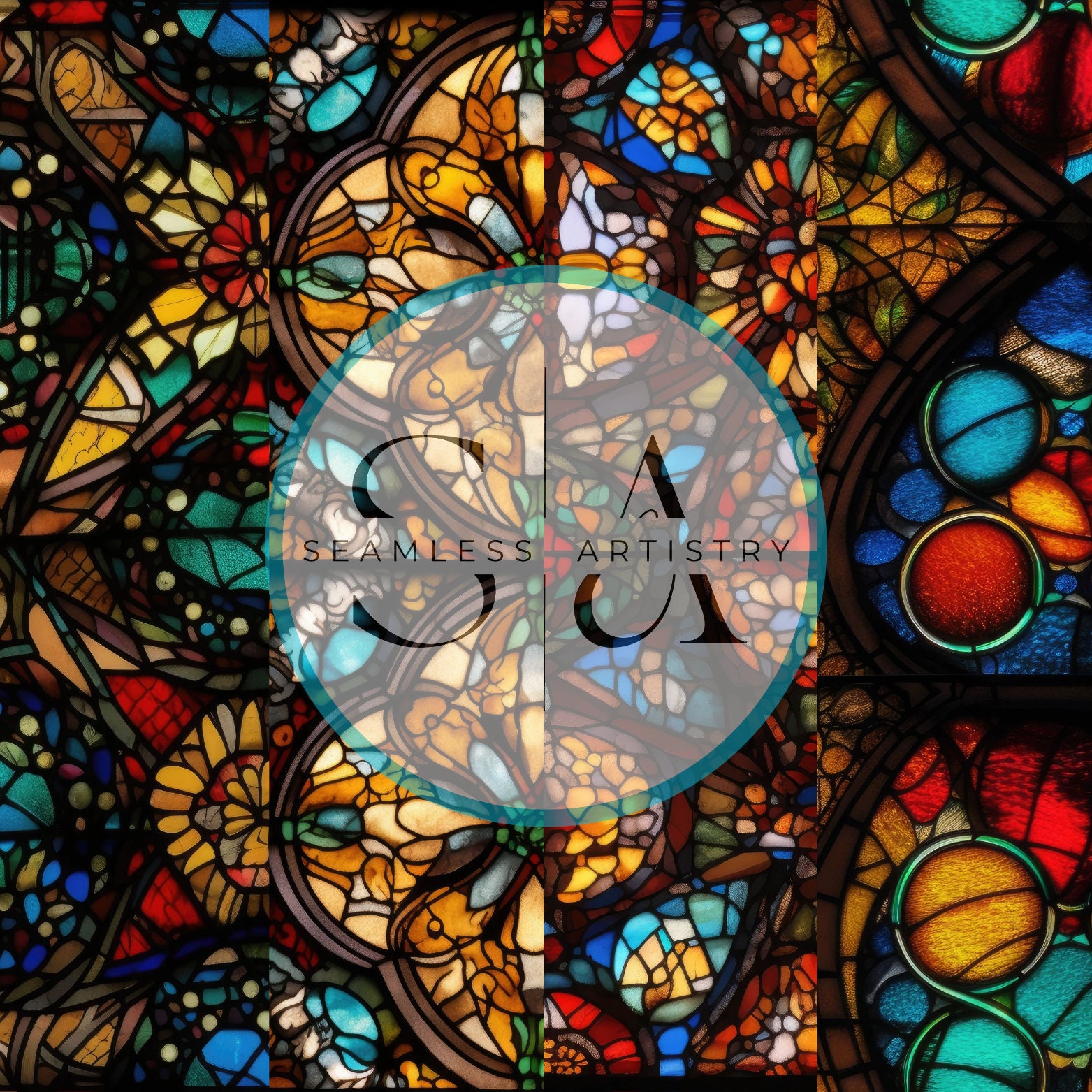 Stained Glass - 20 Seamless Patterns Textures Digital Paper - Etsy