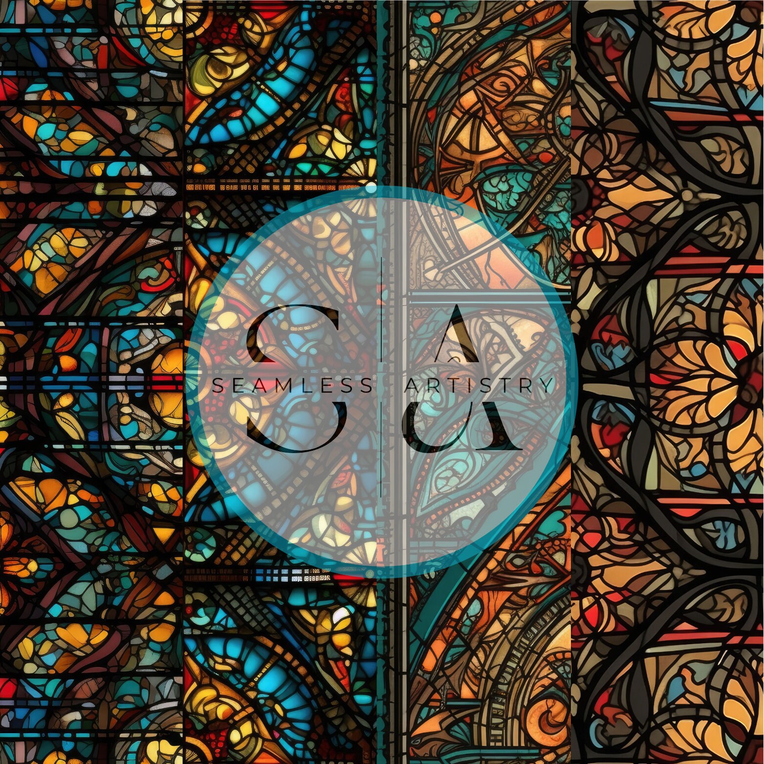 Stained Glass - 20 Seamless Patterns Textures Digital Paper - Etsy