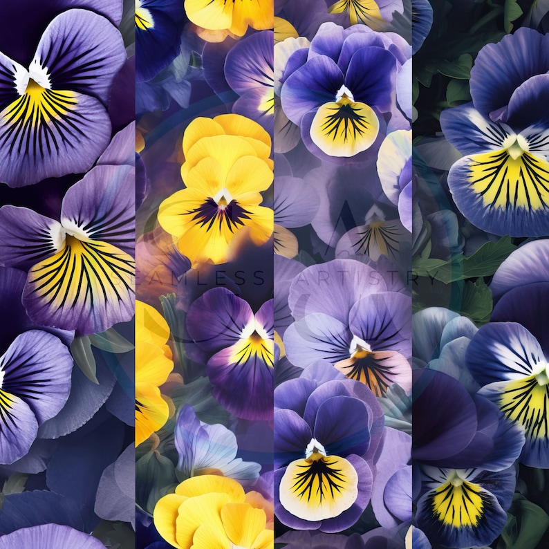 Pansy Garden - 20 Seamless Texture Patterns Digital Paper - Etsy