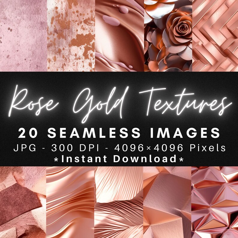 Rose Gold Textures 20 Seamless Texture Patterns Digital - Etsy