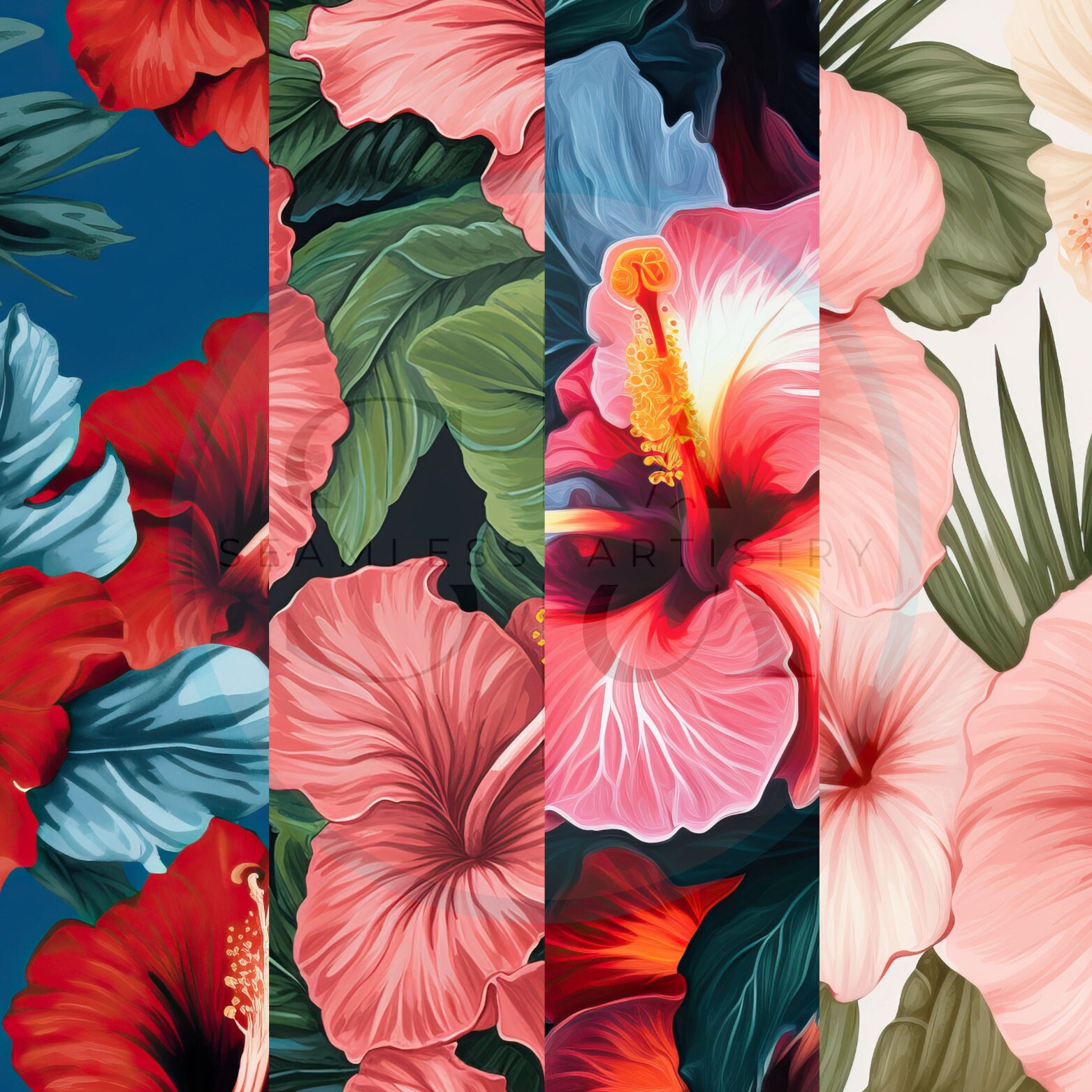 Hawaiian Hibiscus - 20 Seamless Texture Patterns Digital Paper - Etsy