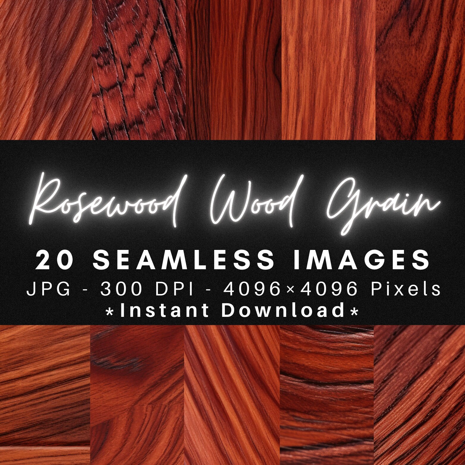 Rosewood Wood Grain - 20 Seamless Patterns Textures Digital Paper - Etsy