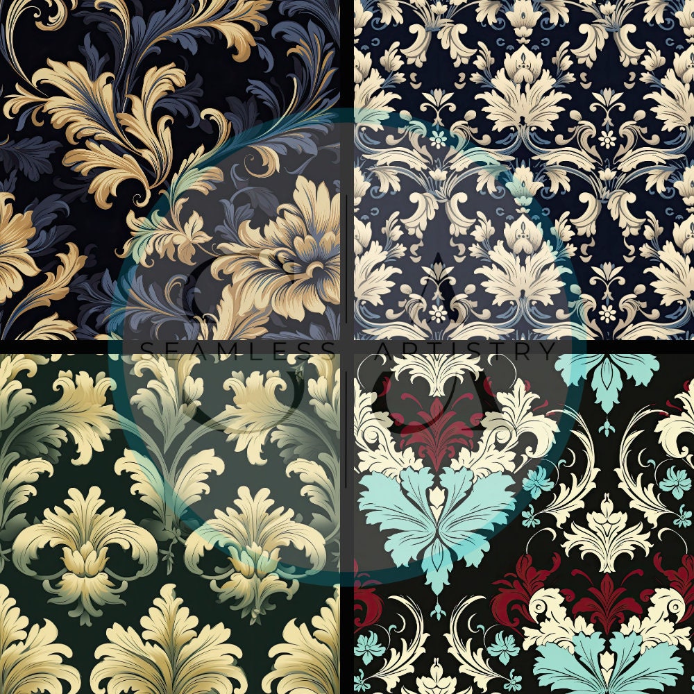 Damask Patterns 20 Seamless Texture Patterns Digital Paper - Etsy