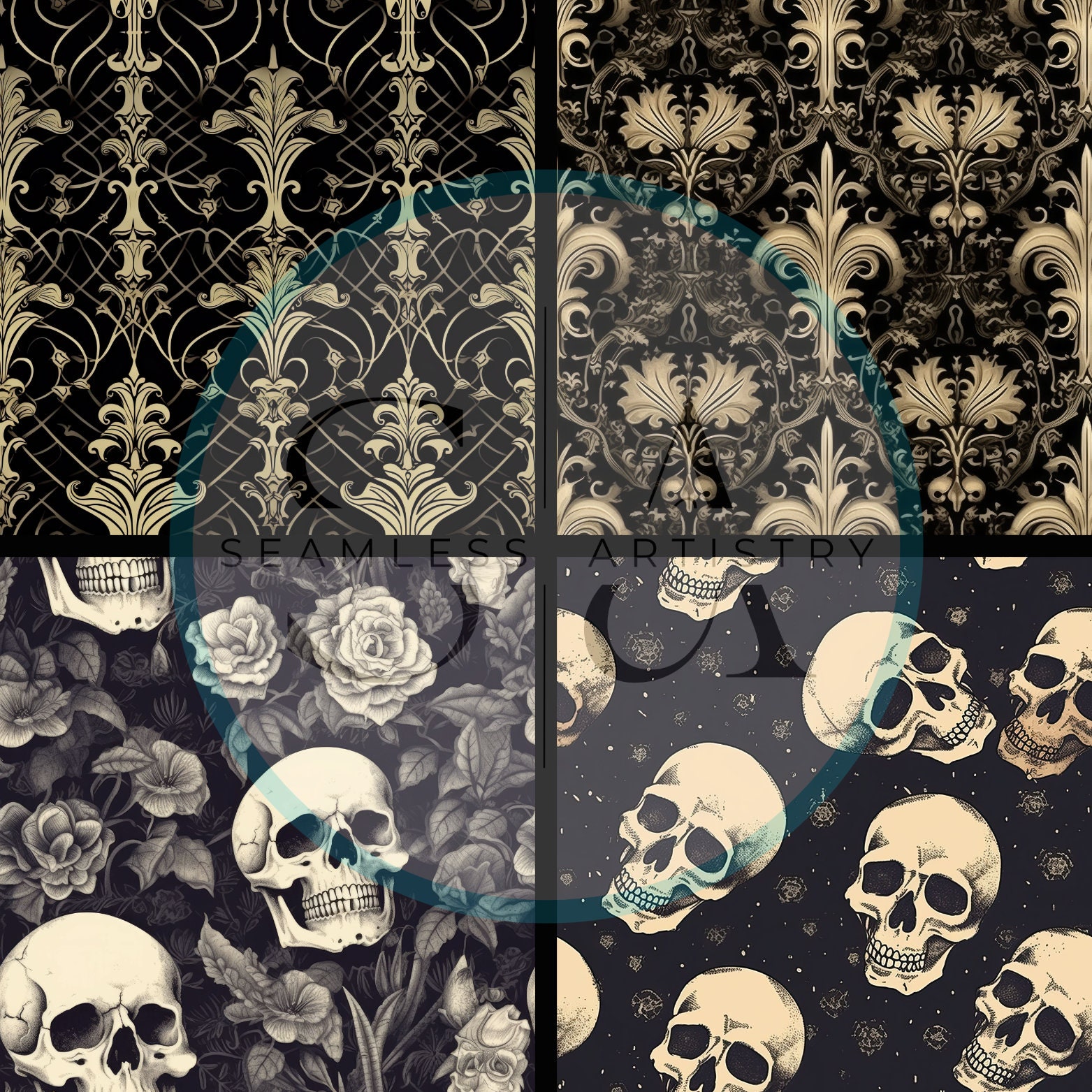Vintage Goth - 20 Seamless Texture Patterns Digital Paper - Etsy