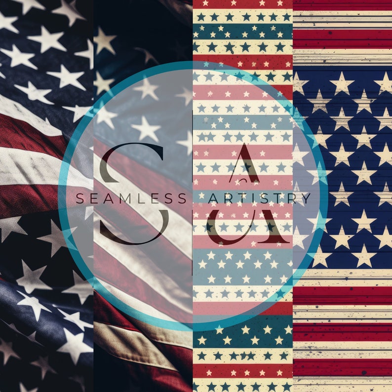 Red, White & Blue - 20 Seamless Patterns Textures Digital Paper - Etsy