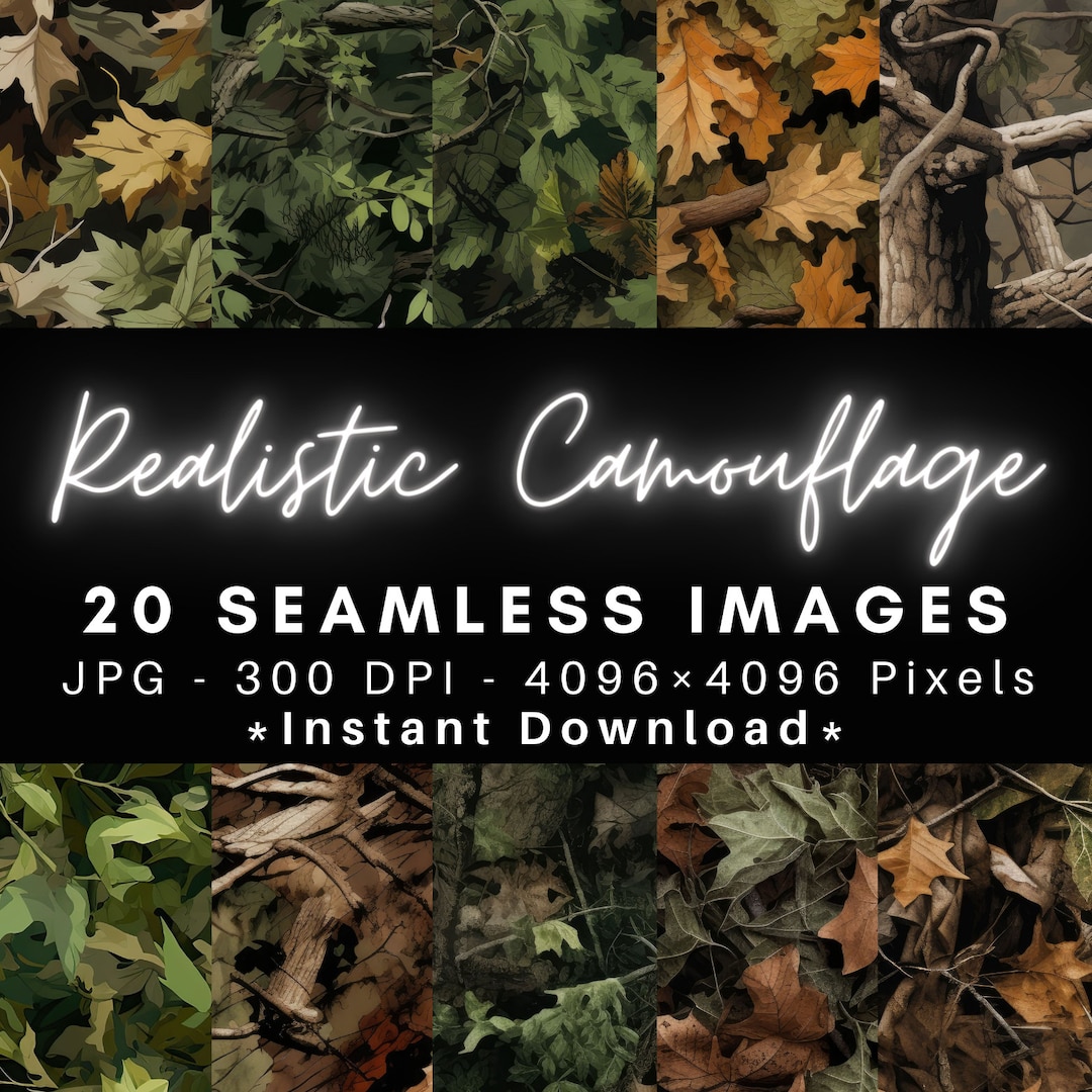 Realistic Camouflage - 20 Seamless Texture Patterns Digital Paper - Etsy