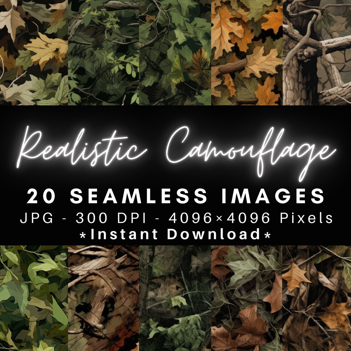Realistic Camouflage - 20 Seamless Texture Patterns Digital Paper - Etsy