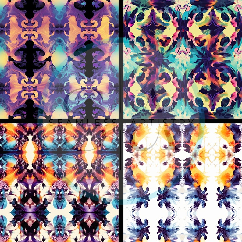 Rorschach Test - 20 Seamless Texture Patterns Digital Paper - Etsy