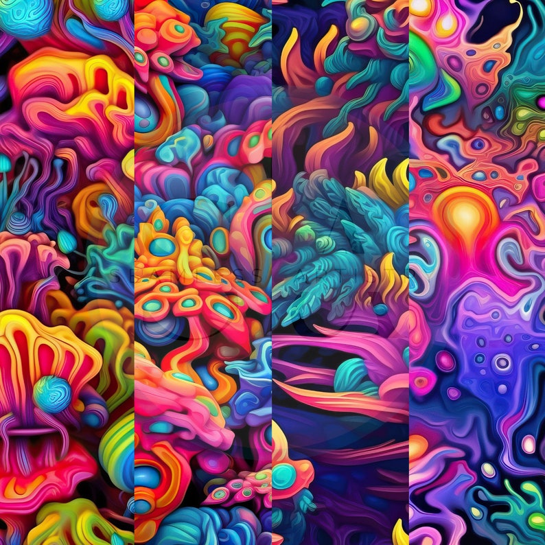 Lucid Dreams, Psychedelic Reality - 20 Seamless Texture Patterns ...