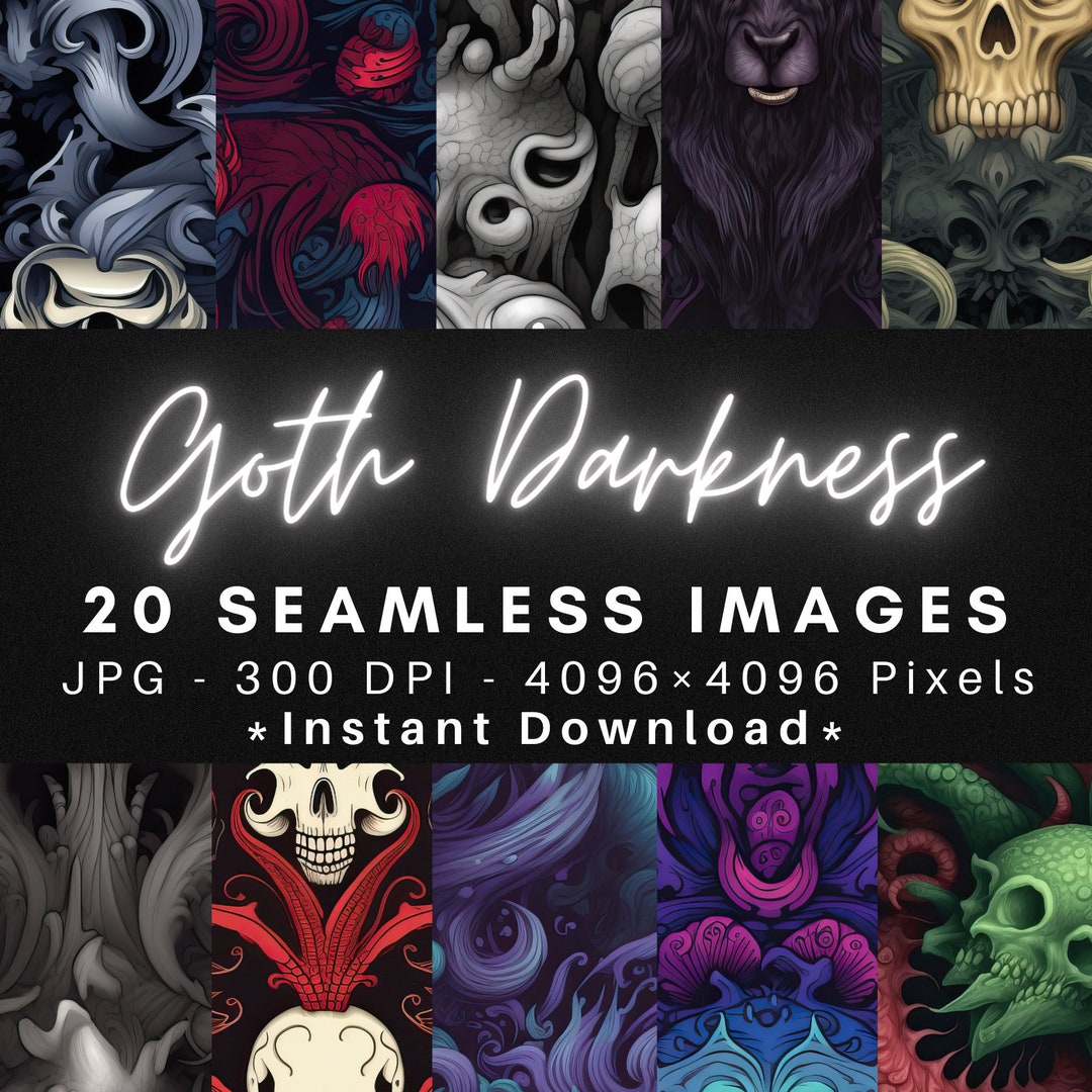 Goth Darkness - 20 Seamless Texture Patterns Digital Paper - Etsy