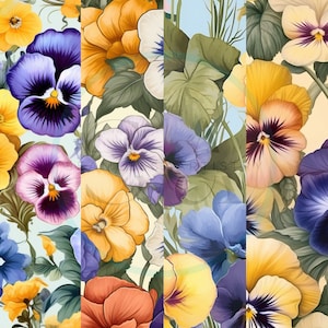 Pansy Garden - 20 Seamless Texture Patterns Digital Paper - Etsy
