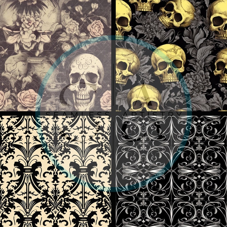 Vintage Goth - 20 Seamless Texture Patterns Digital Paper - Etsy
