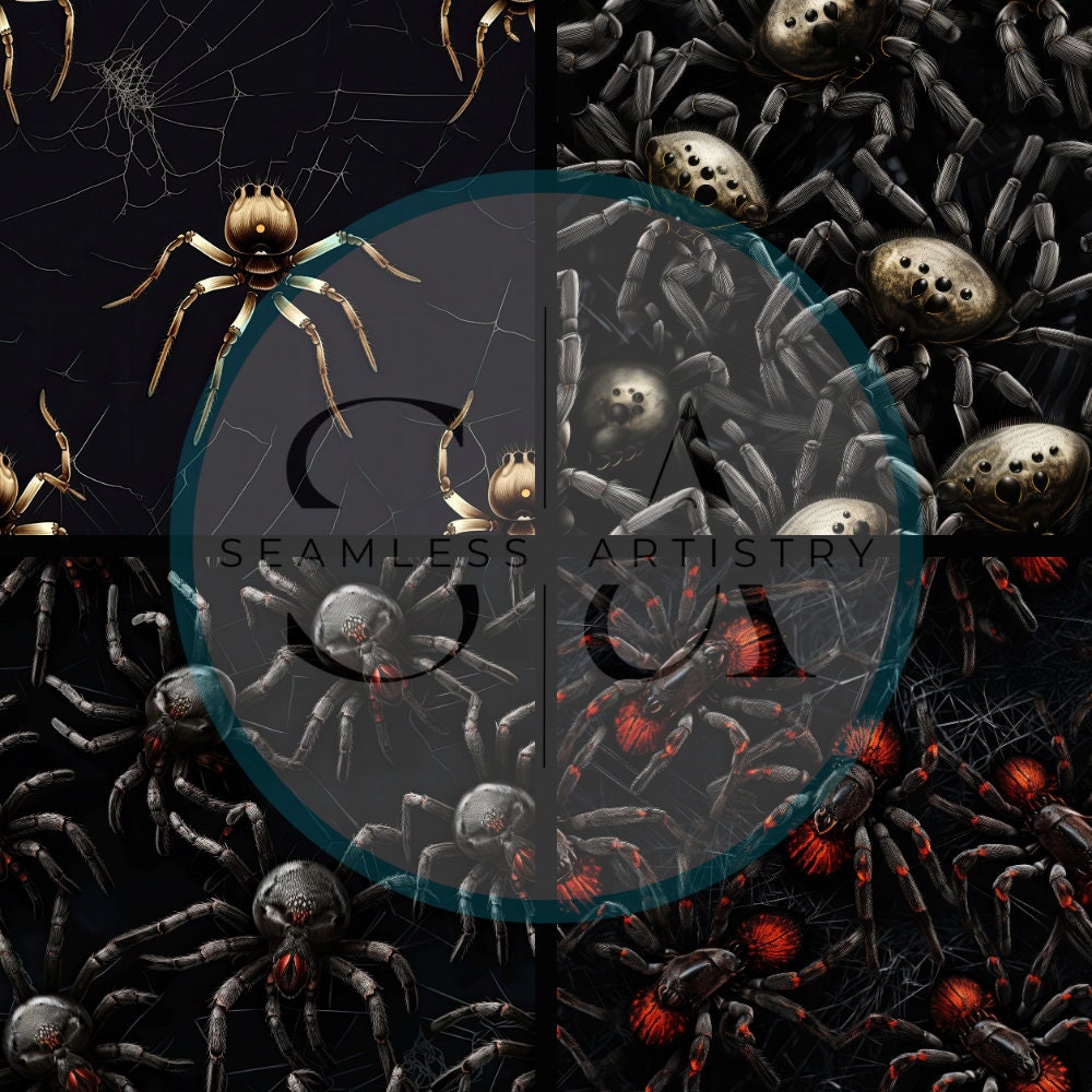 Scary Spiders 20 Seamless Texture Patterns Digital Paper - Etsy