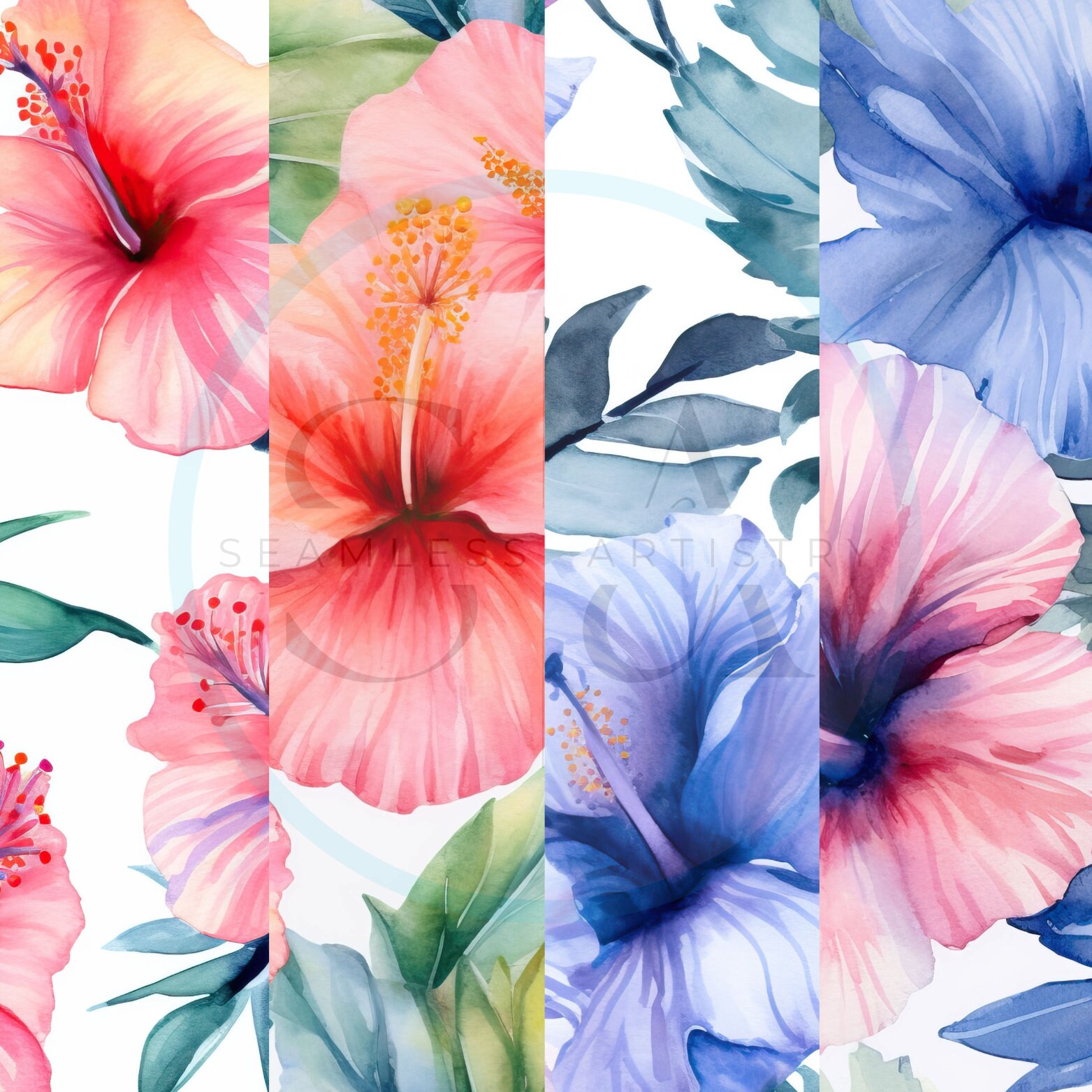 Hawaiian Hibiscus - 20 Seamless Texture Patterns Digital Paper - Etsy