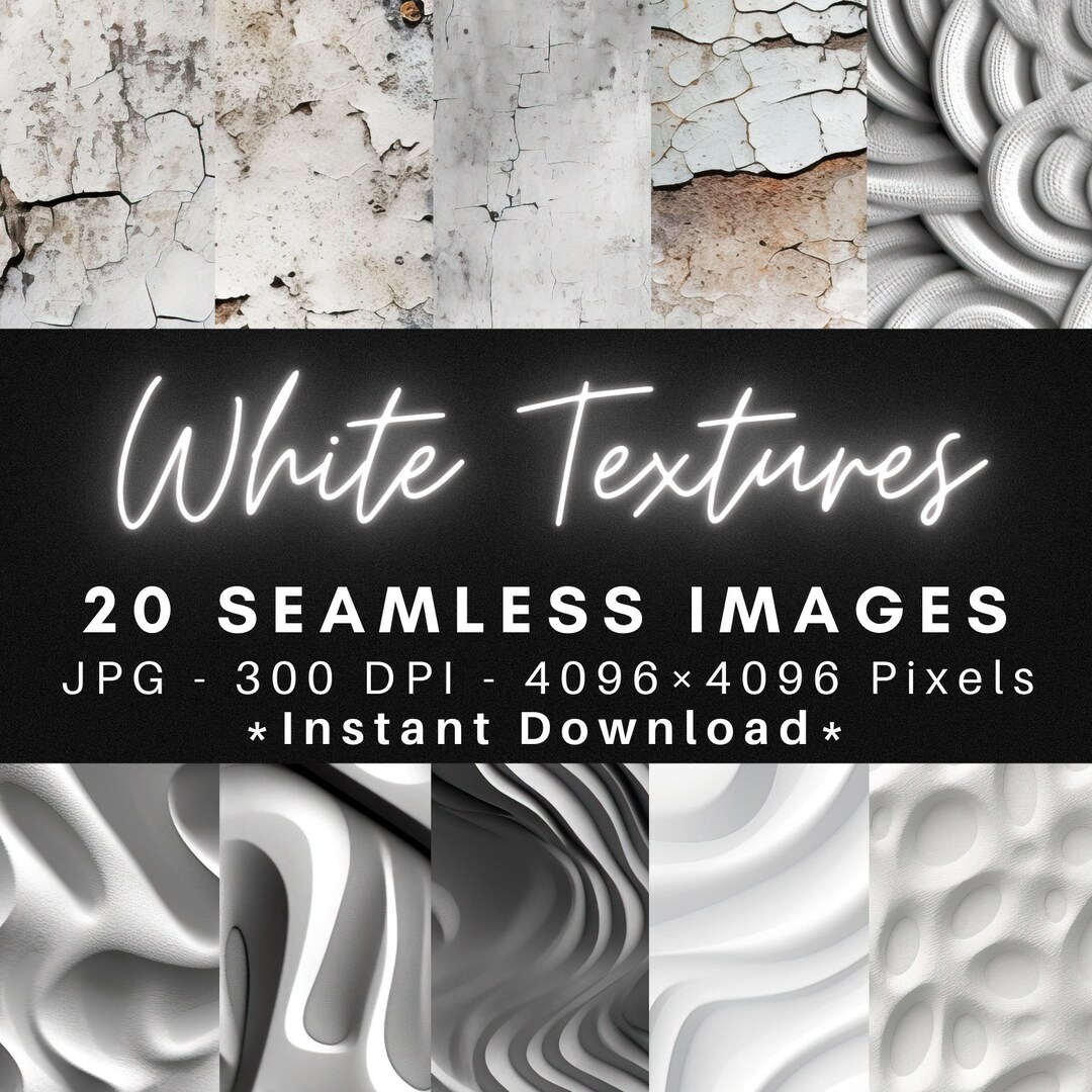 White Textures - 20 Seamless Texture Patterns Digital Paper - Etsy