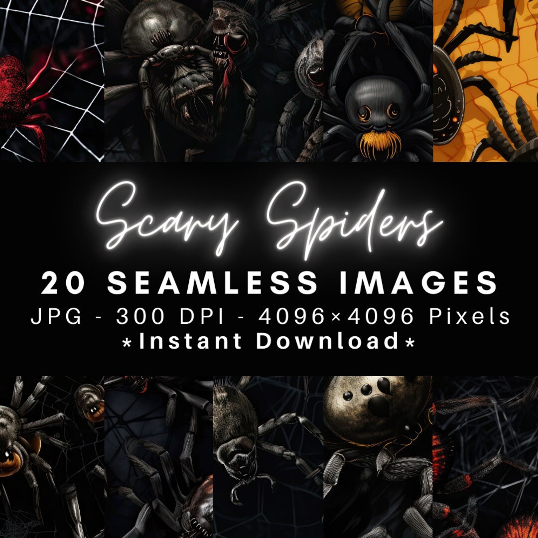 Scary Spiders - 20 Seamless Texture Patterns Digital Paper - Etsy