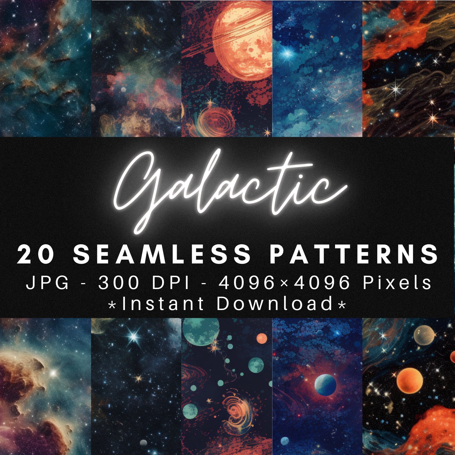 Galactic - 20 Seamless Patterns Textures Digital Paper - Etsy