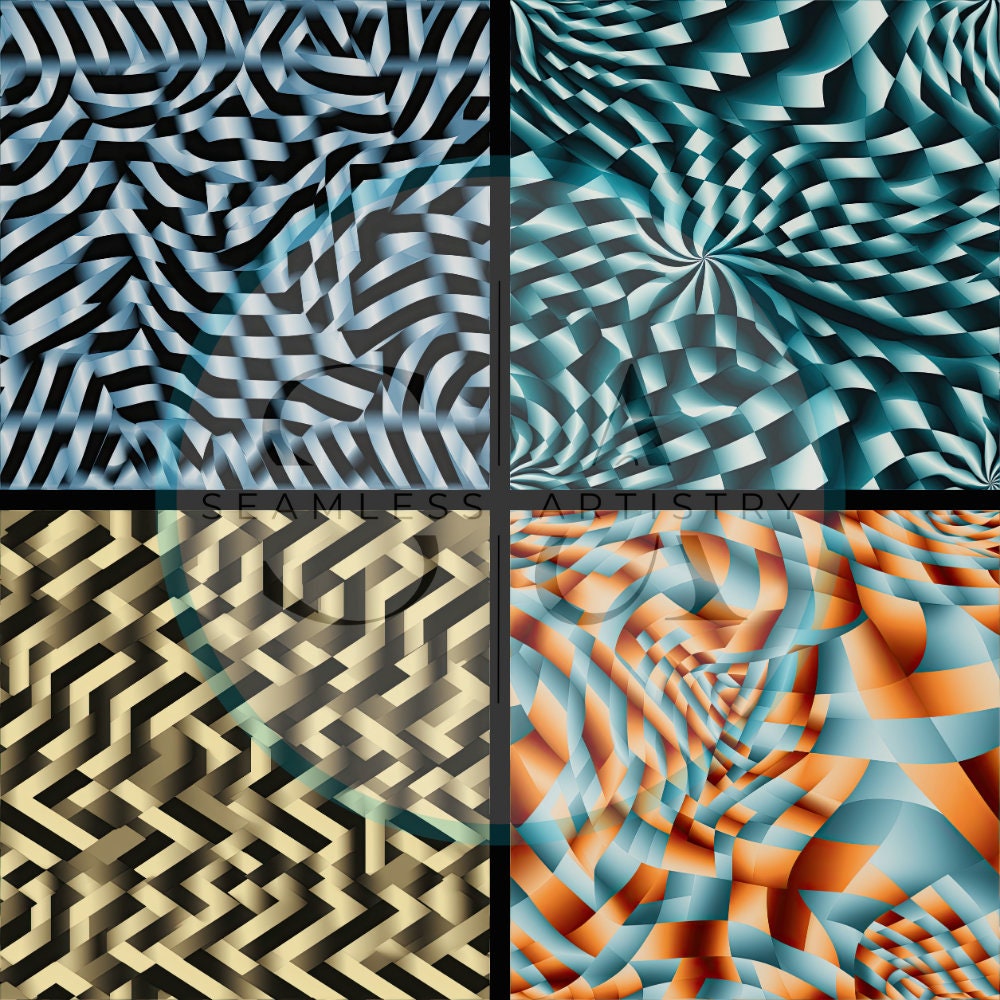 Optical Illusion Dizzy - 20 Seamless Texture Patterns Digital Paper - Etsy