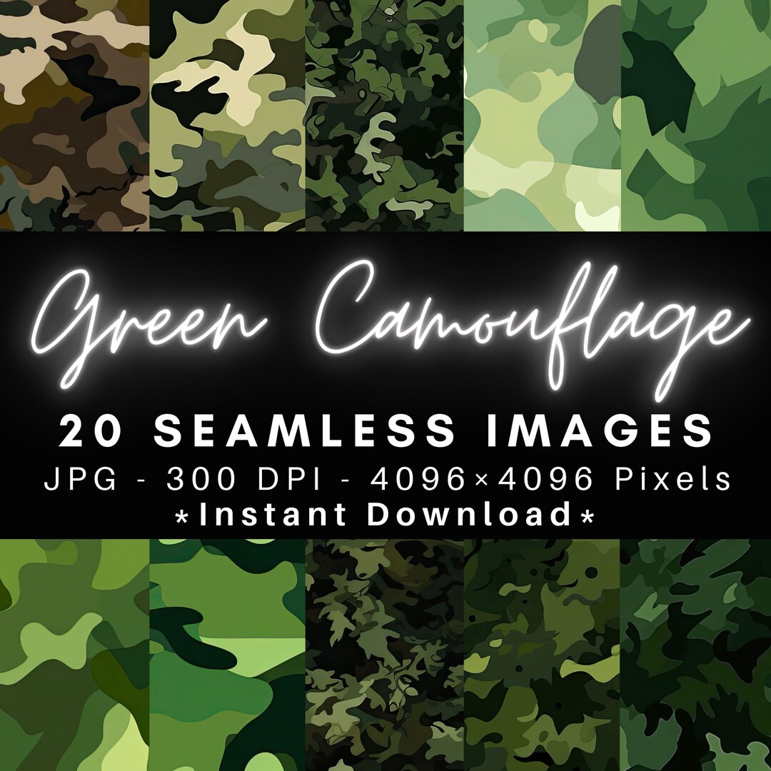Green Camouflage - 20 Seamless Texture Patterns Digital Paper - Etsy