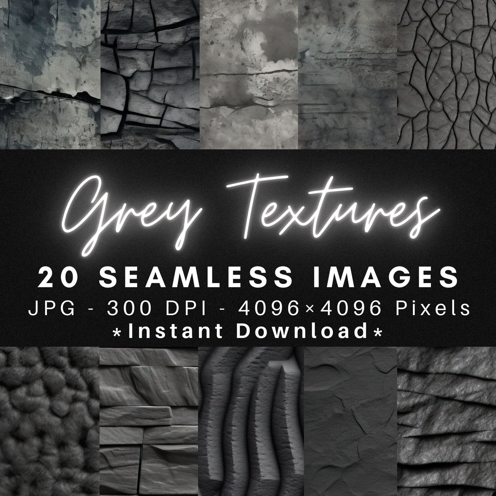 Grey Textures - 20 Seamless Texture Patterns Digital Paper - Etsy