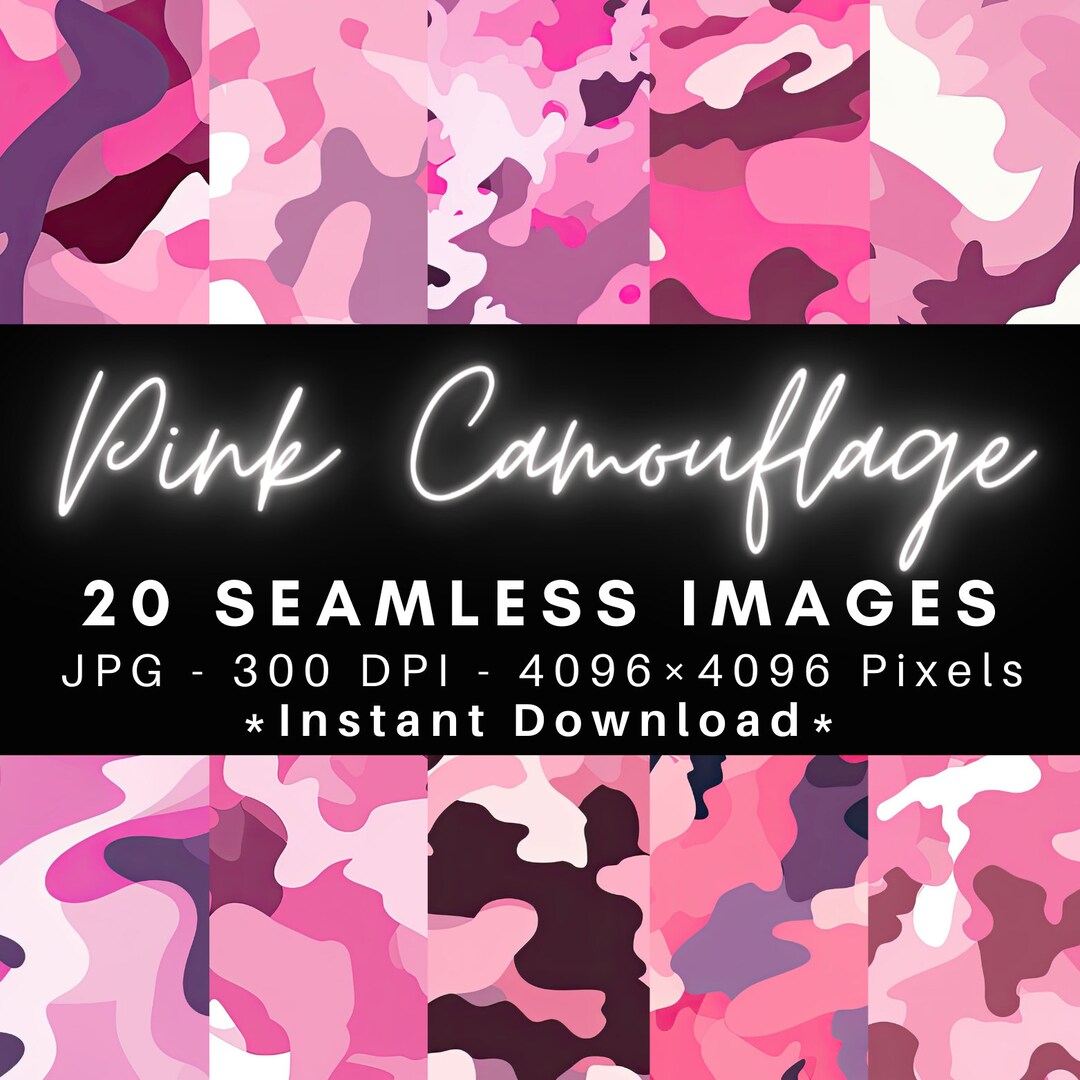 Pink Camouflage - 20 Seamless Texture Patterns Digital Paper - Etsy