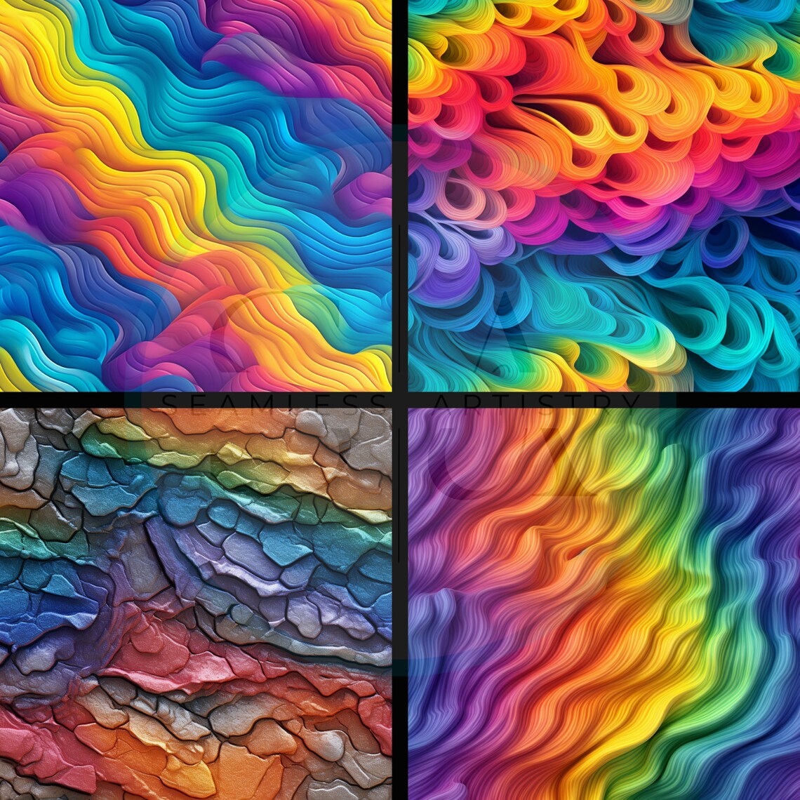 Rainbow Textures 20 Seamless Texture Patterns Digital Paper - Etsy