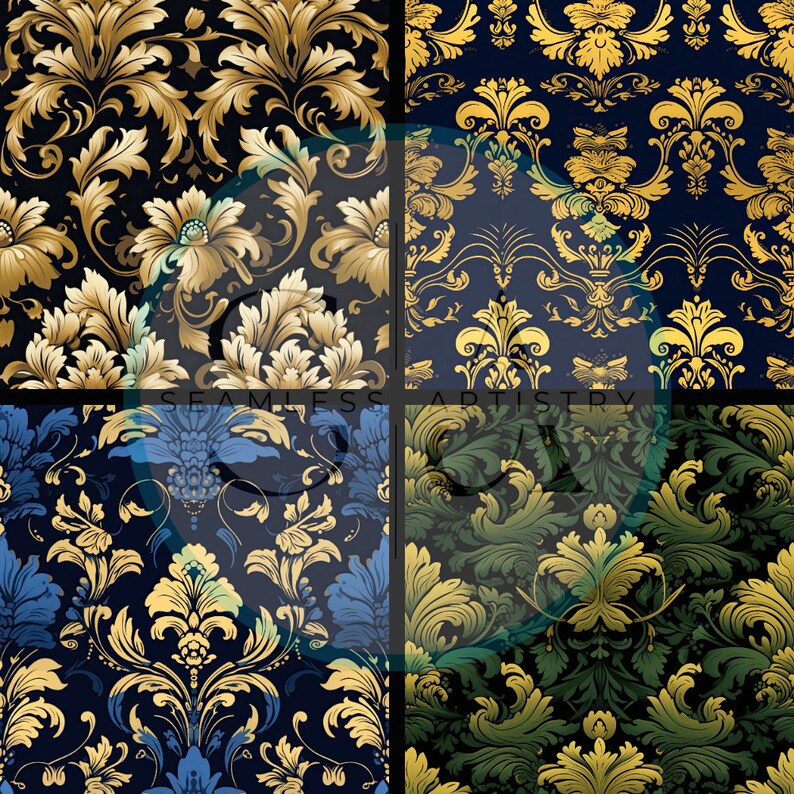 Damask Patterns 20 Seamless Texture Patterns Digital Paper - Etsy