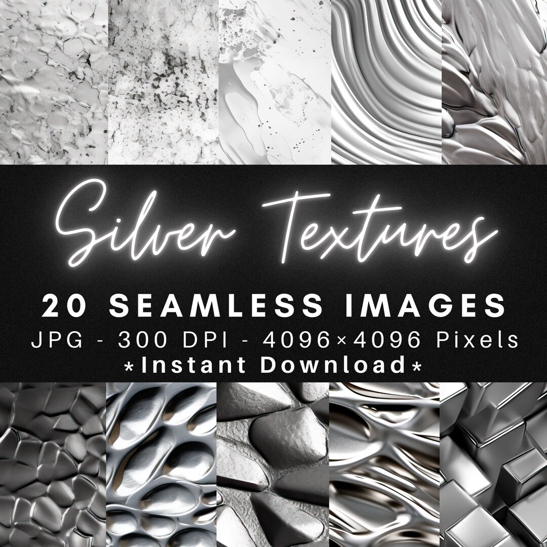 Silver Textures - 20 Seamless Texture Patterns Digital Paper - Etsy