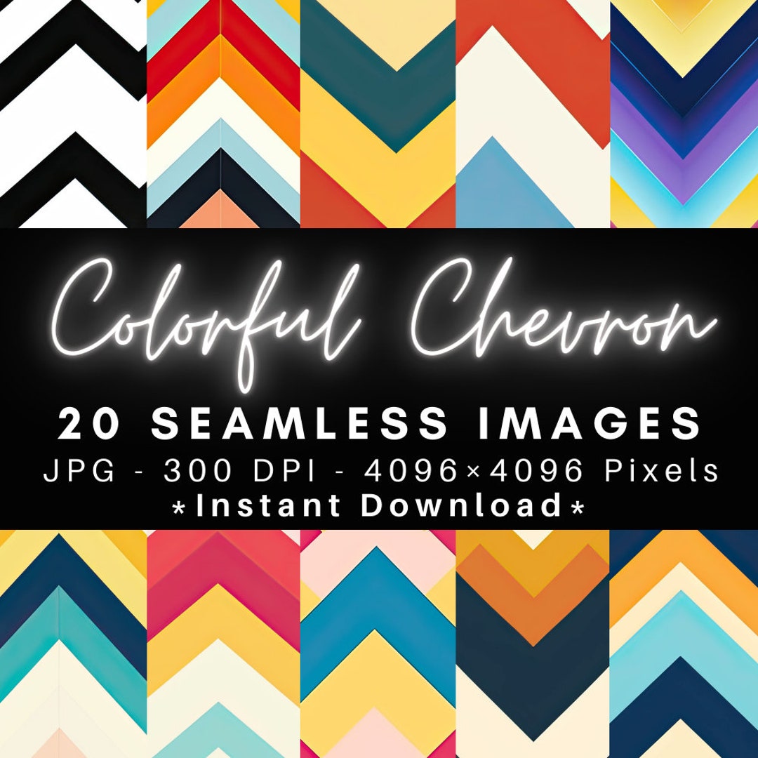 Colorful Chevron - 20 Seamless Texture Patterns Digital Paper - Etsy