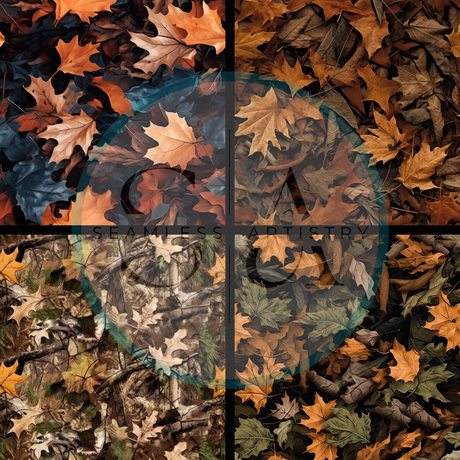 Fall Leaves Camouflage - 20 Seamless Texture Patterns Digital Paper - Etsy
