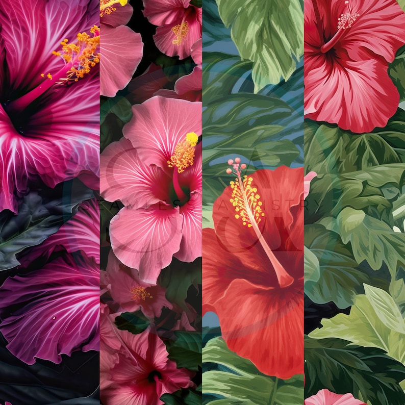 Hawaiian Hibiscus - 20 Seamless Texture Patterns Digital Paper - Etsy