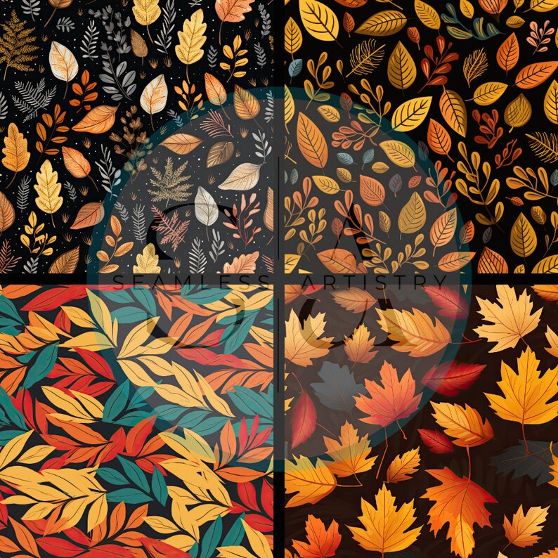 Autumn Leaves Fall - 20 Seamless Texture Patterns Digital Paper - Etsy