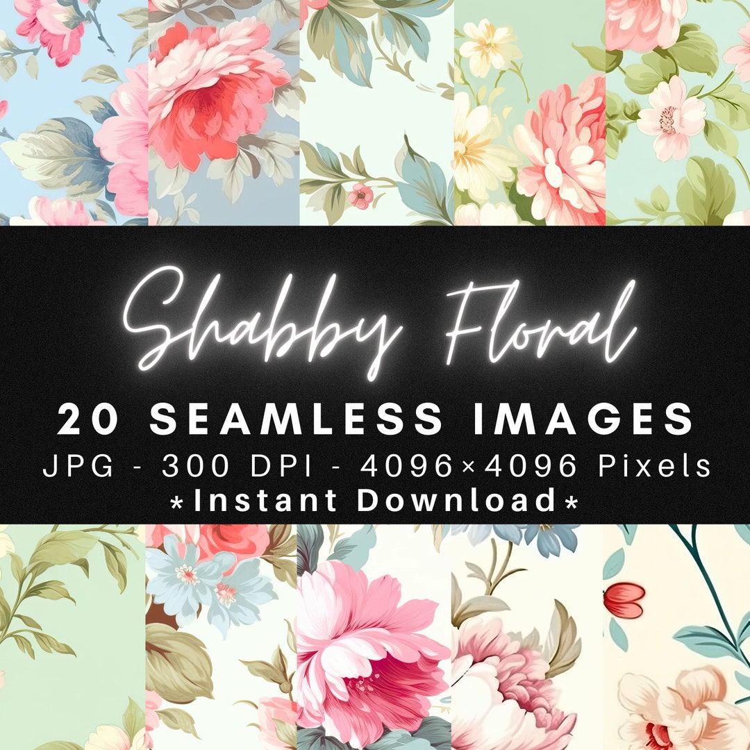 Shabby Floral 20 Seamless Texture Patterns Digital Paper - Etsy