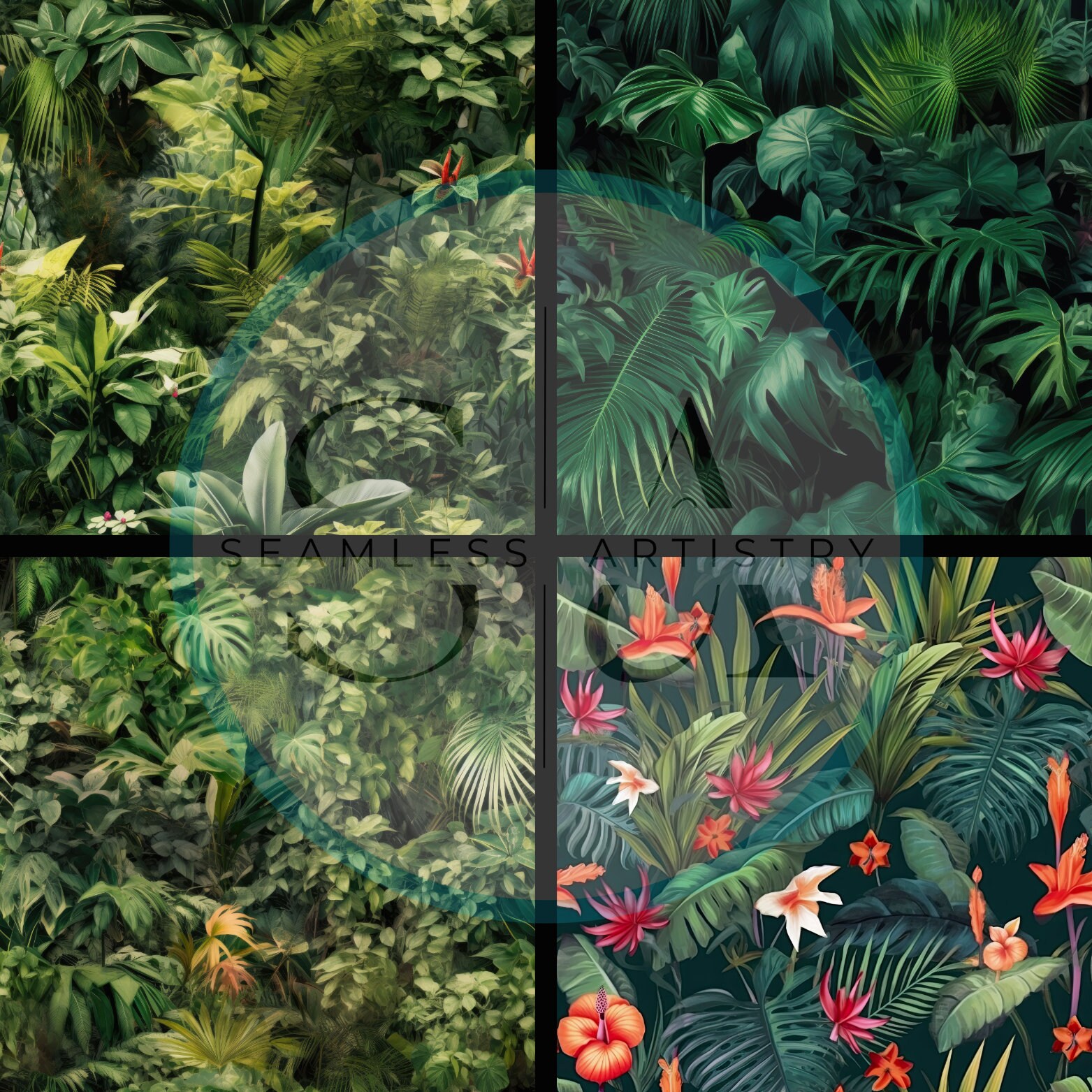 Tropical Jungle - 20 Seamless Texture Patterns Digital Paper - Etsy