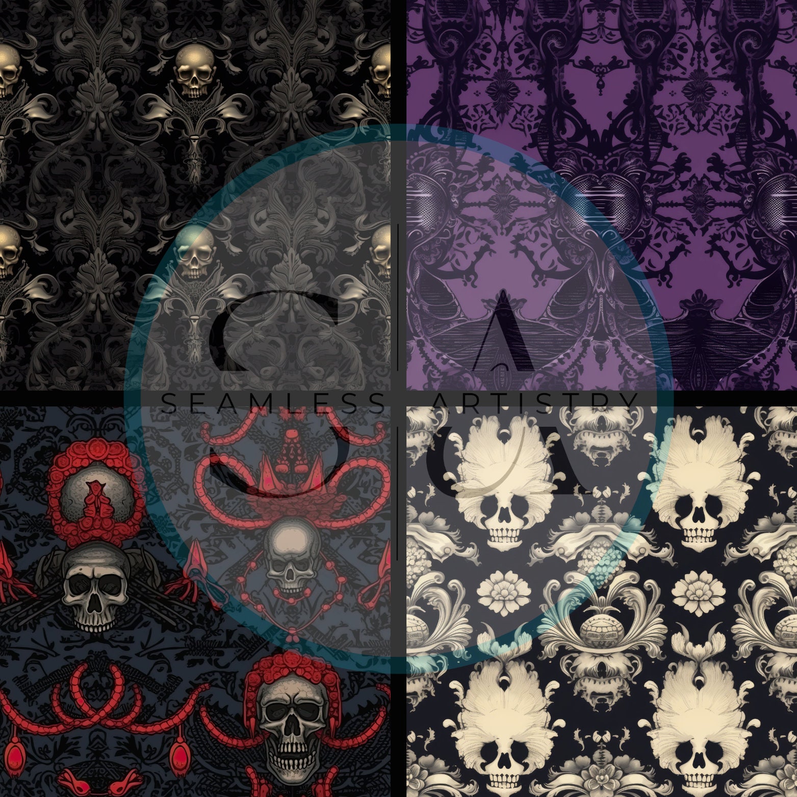 Vintage Goth - 20 Seamless Texture Patterns Digital Paper - Etsy