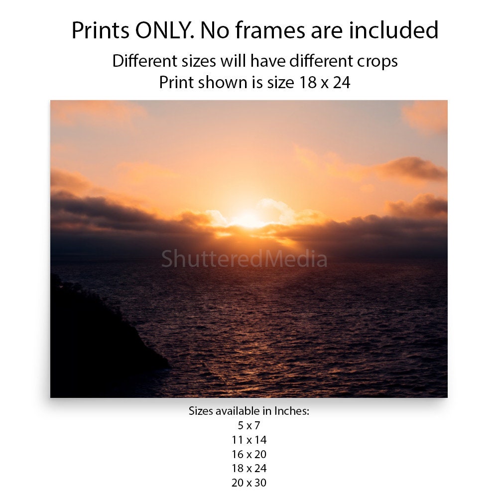 Gold Sunset Beach, Golden Hour Poster, Sunset Photography Poster, Los ...