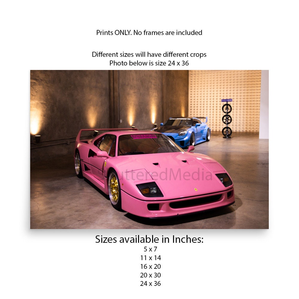 Pink Ferrari F40 & Blue Nissan GTR R35 - Etsy
