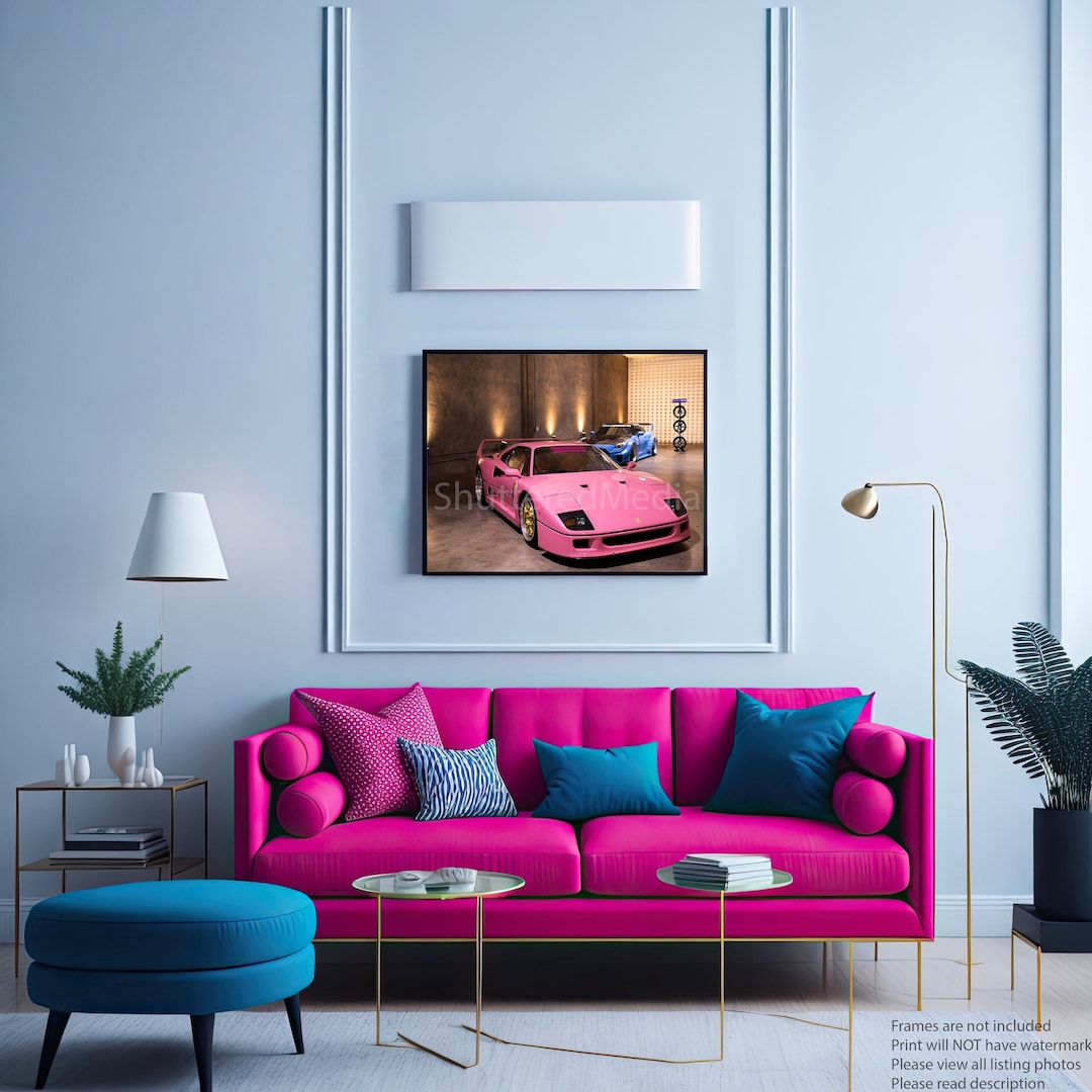 Pink Ferrari F40 & Blue Nissan GTR R35 - Etsy
