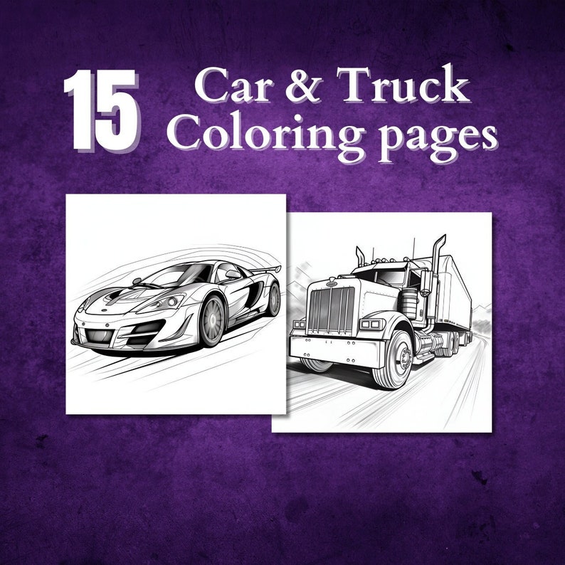 15 Awesome Car and Truck Coloring Pages for Kids and Adults Car & Truck ...