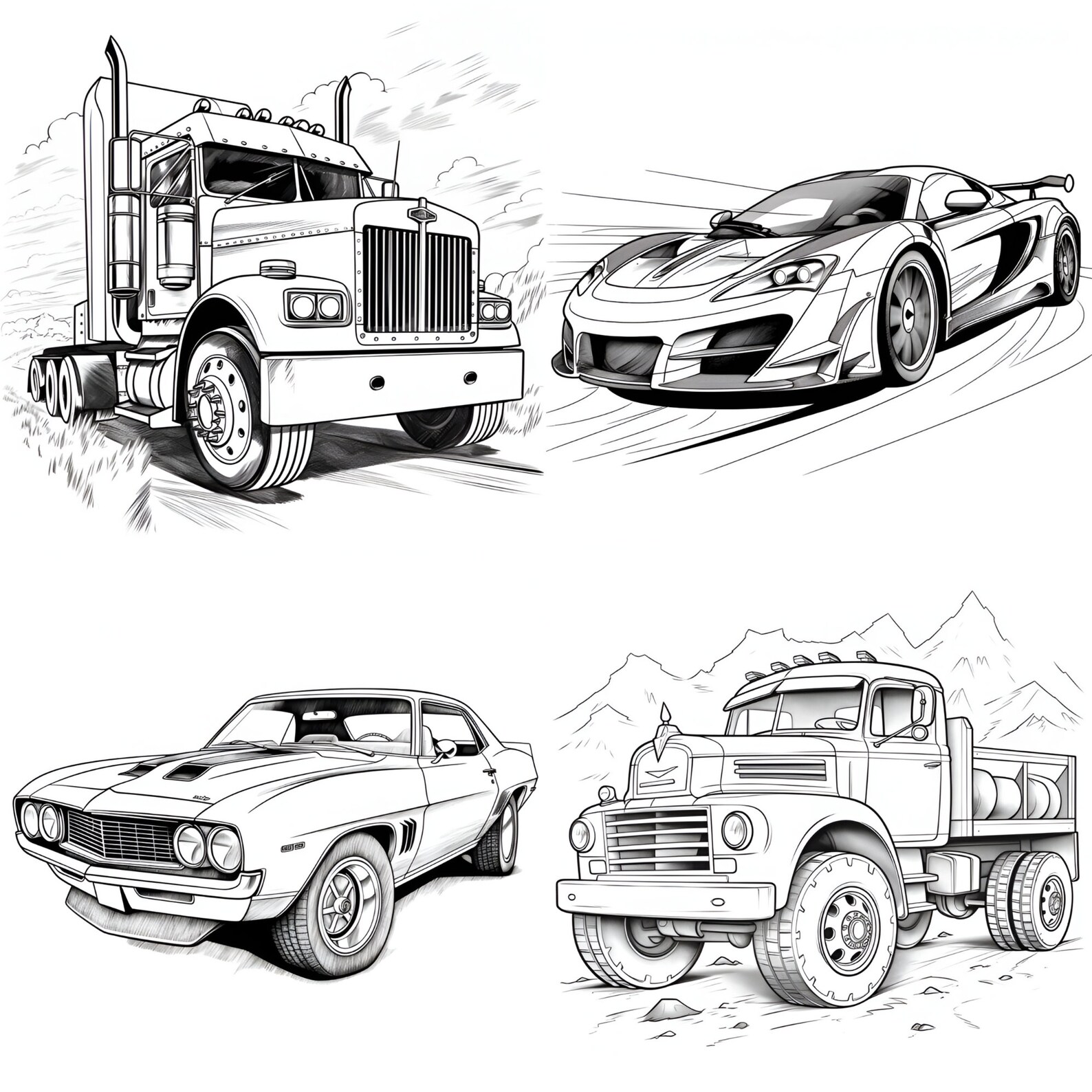 15 Awesome Car and Truck Coloring Pages for Kids and Adults - Car ...