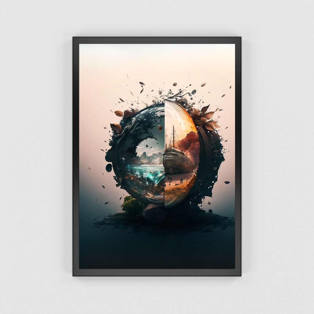Abstract Sphere Aesthetic Print Wall Art Poster Elevate Your Space With ...