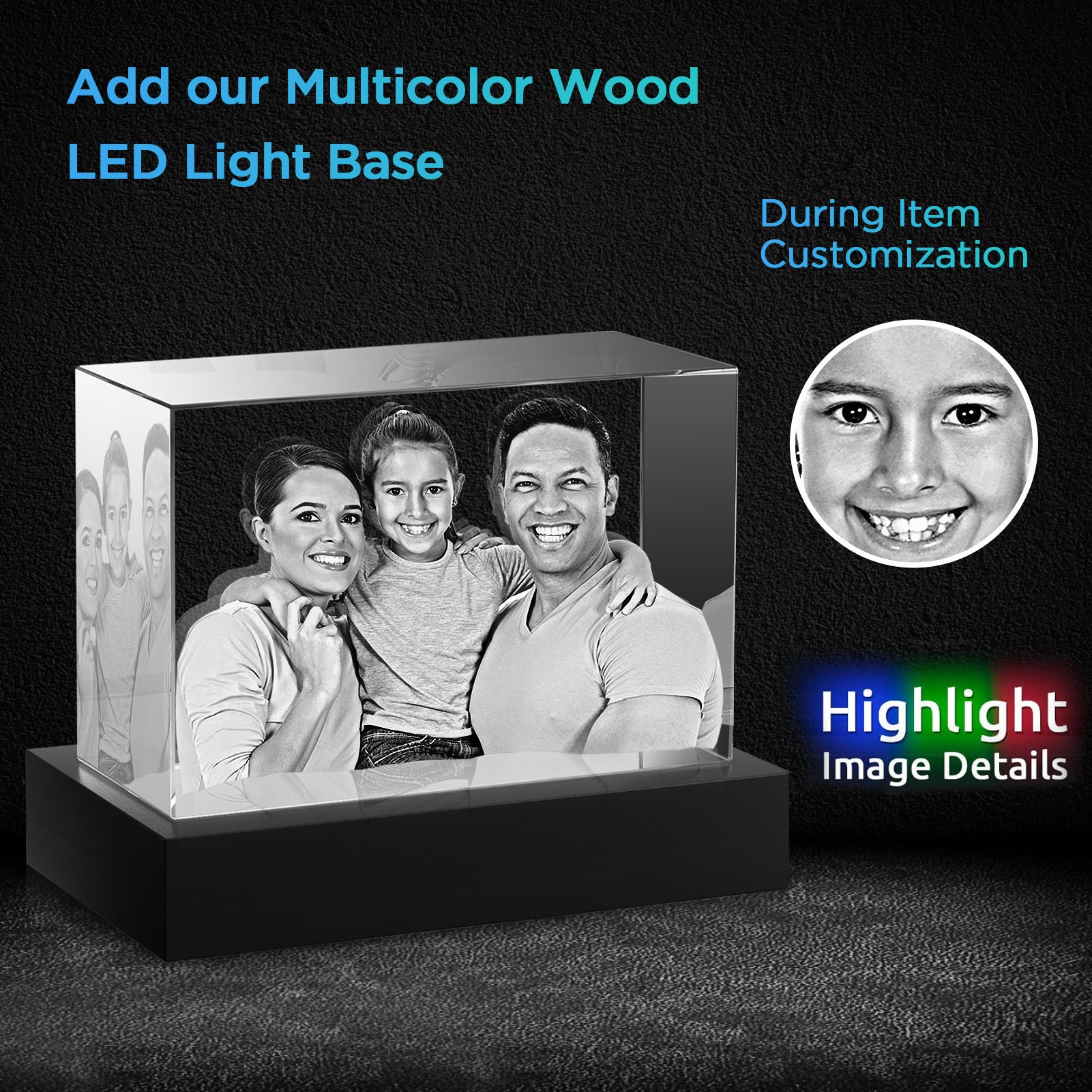 Custom 3D Crystal Photo: Personalized Engraved Picture Gift - Etsy